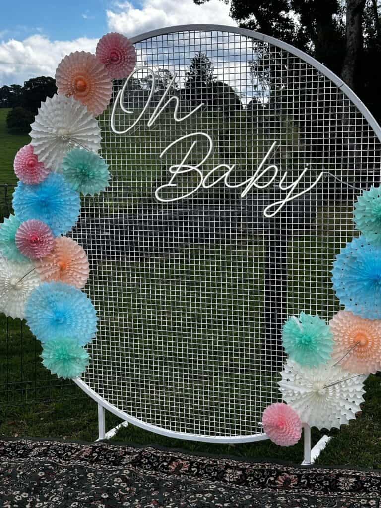 Arbour l White + Mesh Backdrop | Arctic Fox Events Products for Hire