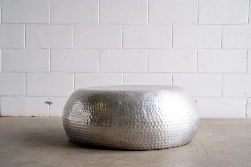 Coffee Table - Silver Hammered | Arctic Fox Events Products for Hire