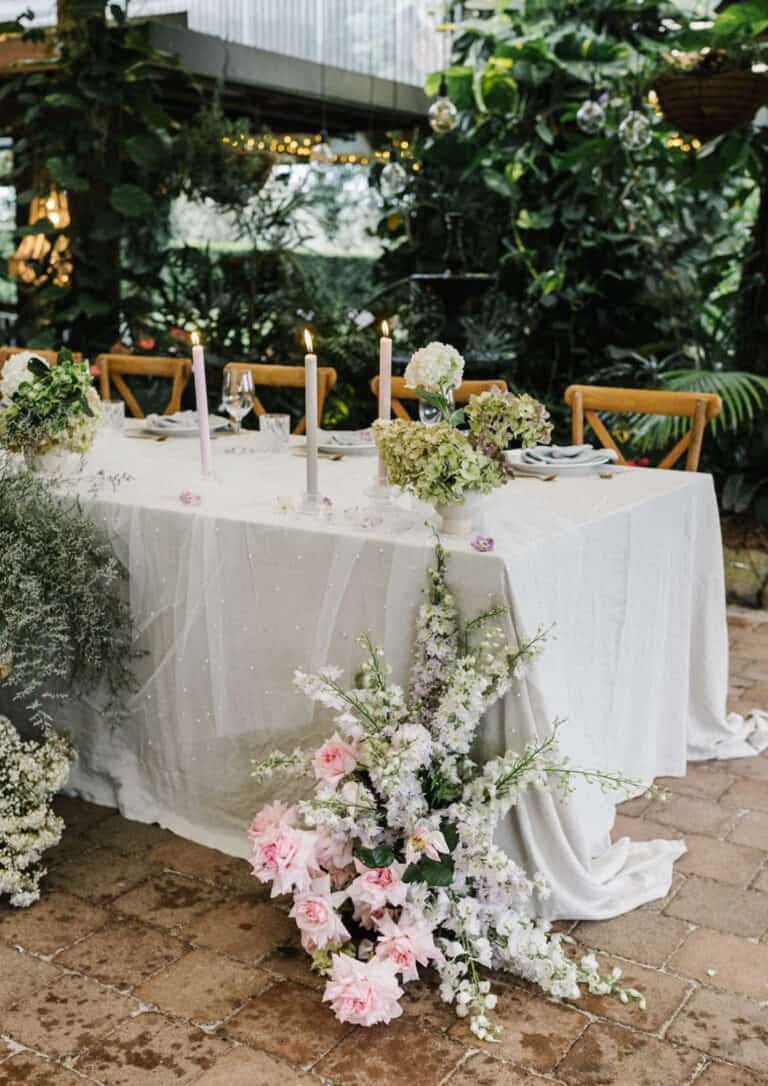 Table Runner - Pearl Overlay | Arctic Fox Events Products for Hire